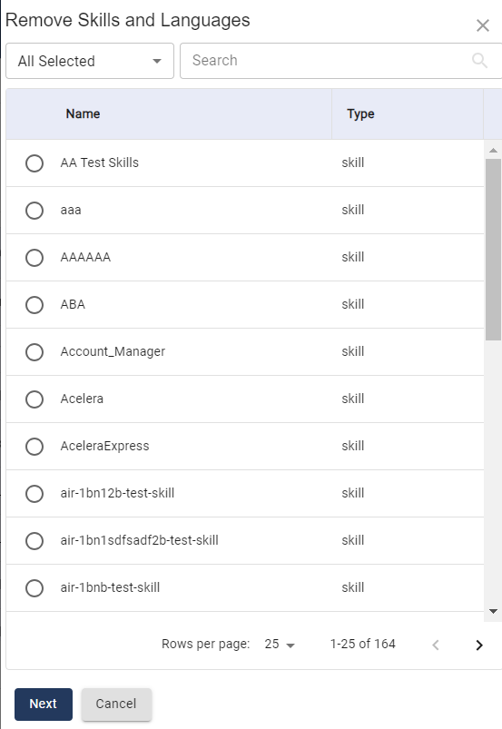 Bulk Skills Administration